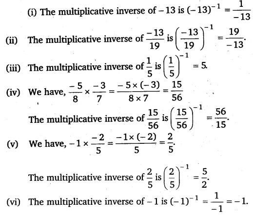 Find The Multiplicative Inverse Of The Following CBSE Class 8 Maths 