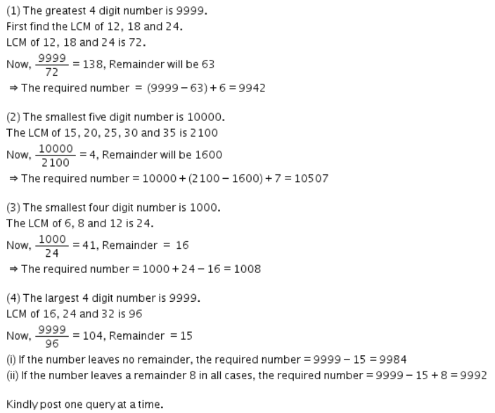 Find The Greatest Number Of 4 Digits Which When Divided By 12 18 And Find The Greatest Number Of 4 Digits Which When Divided By 12 18 And